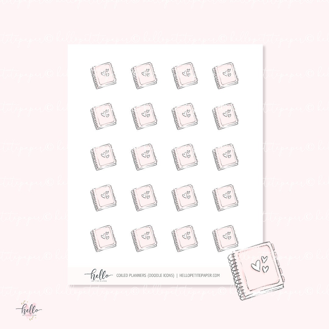 Doodle Icons (COIL PLANNER) - Hand-drawn Planner Stickers - Etsy