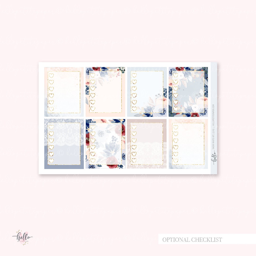 Snow White Sticker Kit / 5 Pages Matte or Glossy Planner - Etsy