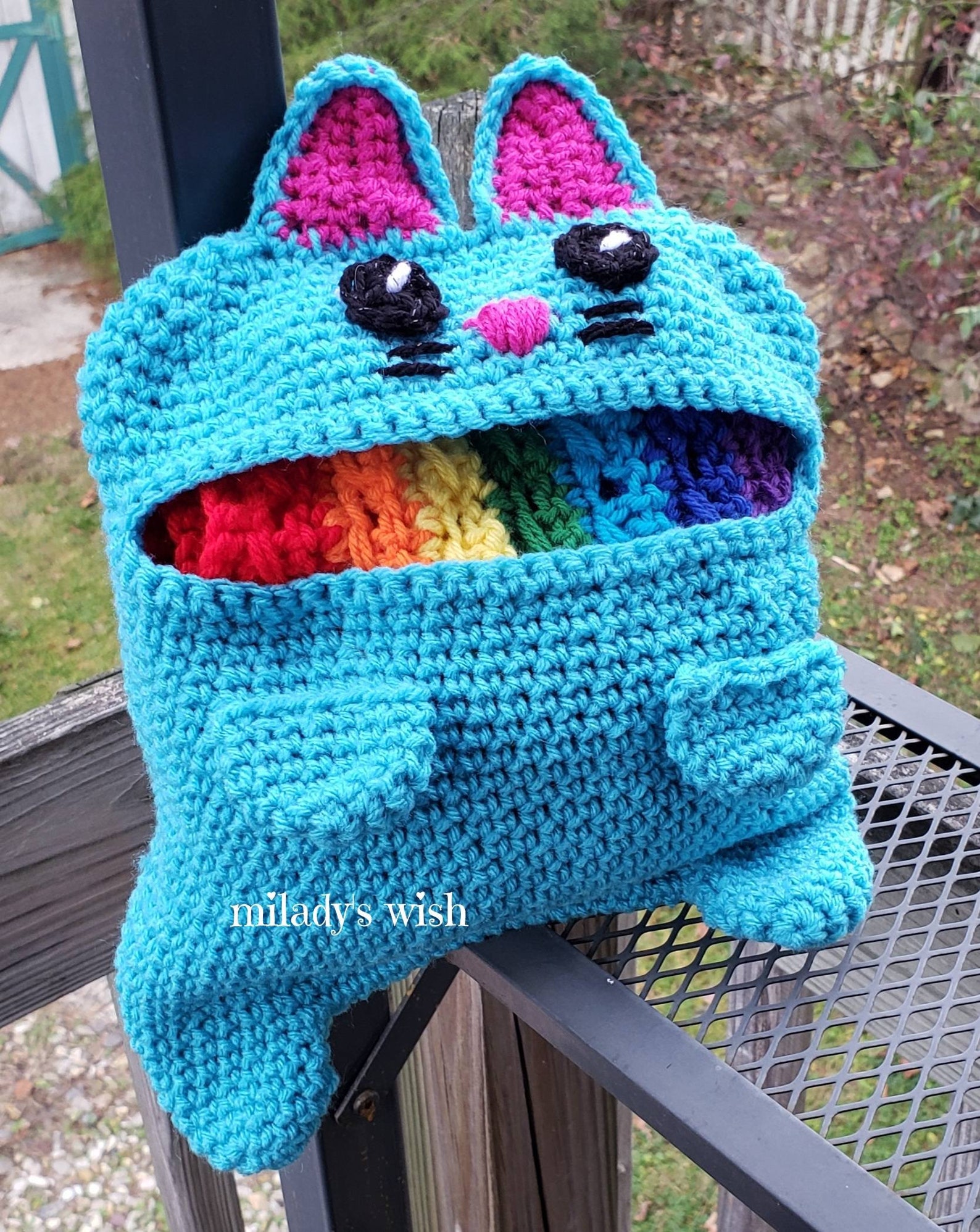 Rainbow Barf Cat Scarf Nyan Cat Crochet Made to Order - Etsy