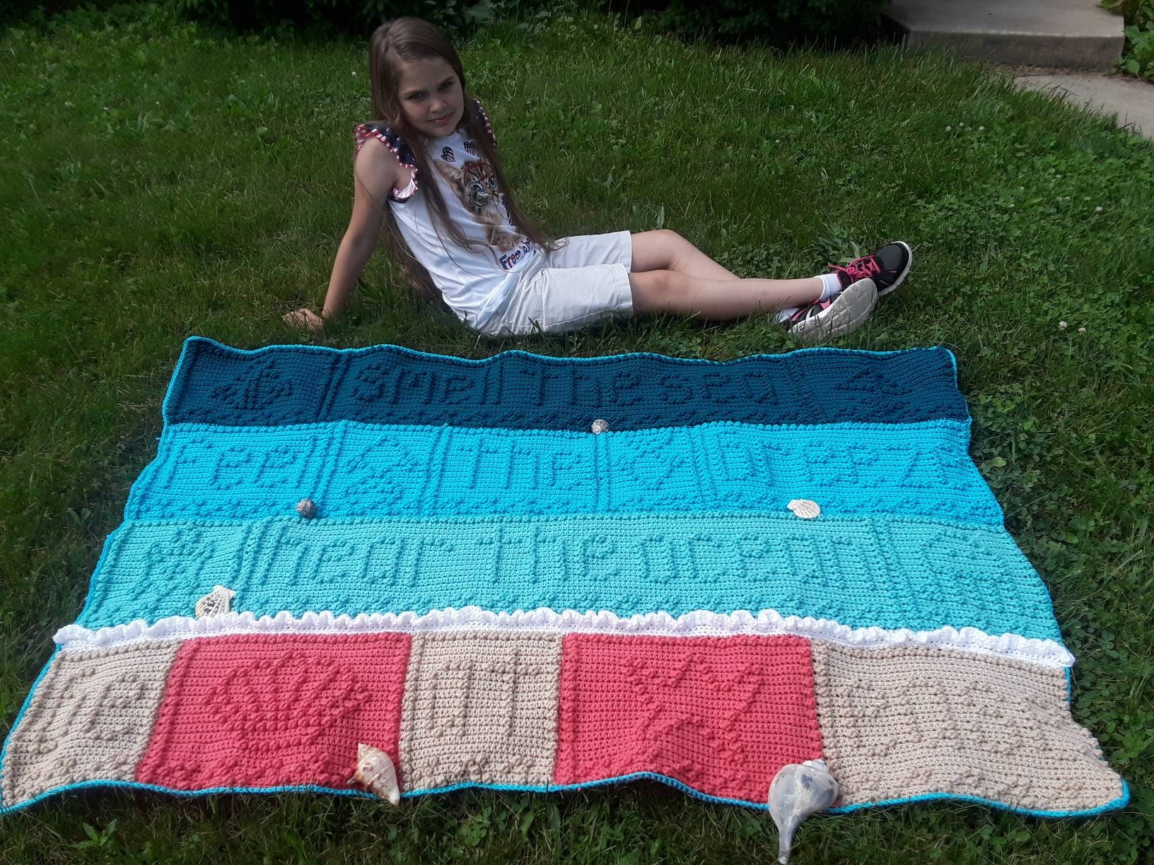 Sea Serenity Crochet Blanket Afghan PDF Instant Download | Etsy