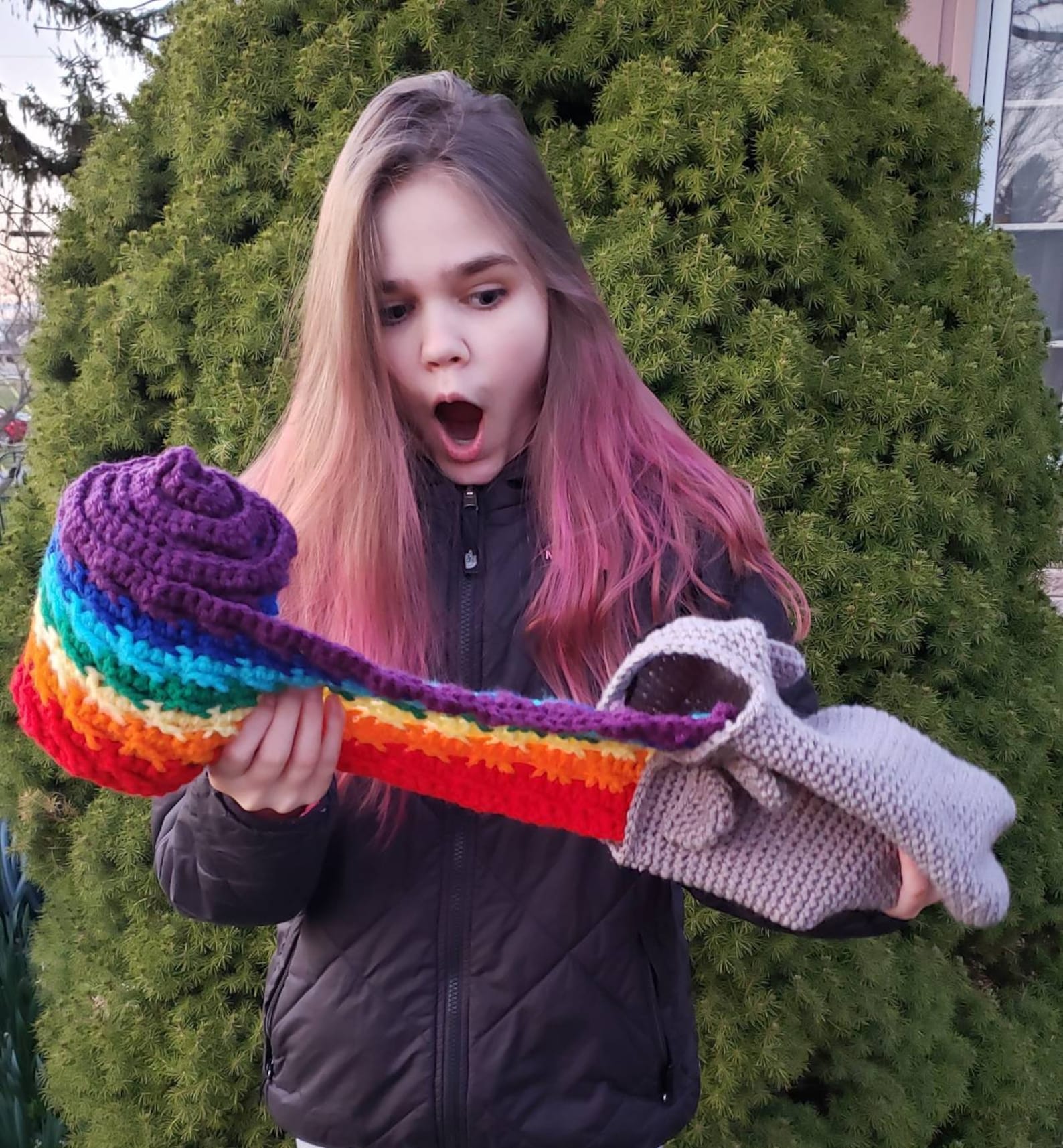 Rainbow Barf Cat Scarf Nyan Cat Crochet Made to Order - Etsy