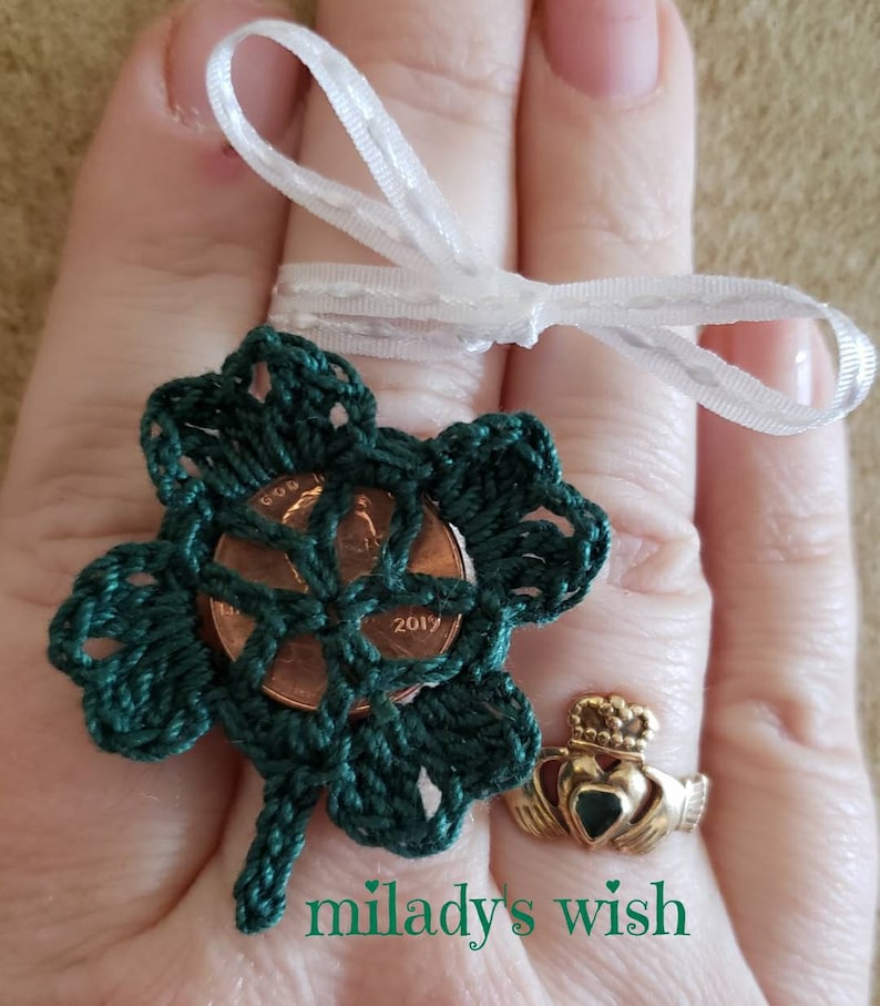 Lucky Charm Irish Lucky Penny Brooch Ornament Crochet - Etsy