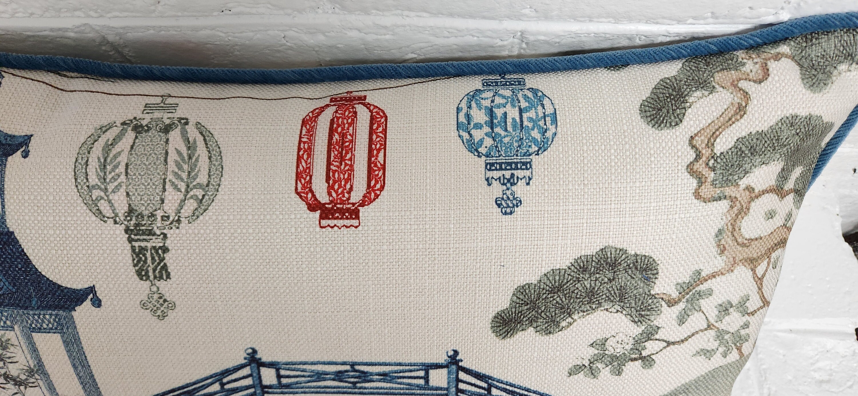 Asian Toile Cover Chinese Lanterns Chinoiserie Asian - Etsy