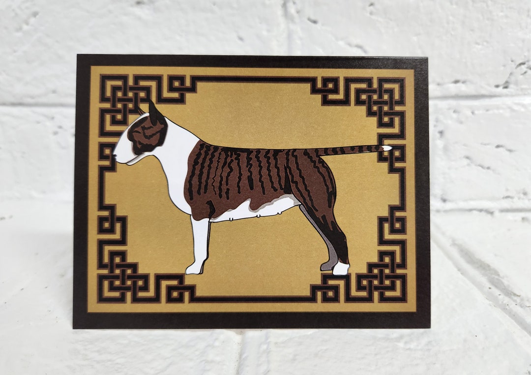 Brindle Bull Terrier Note Cards: Blank Greeting Cards, Dog Lover Gift ...