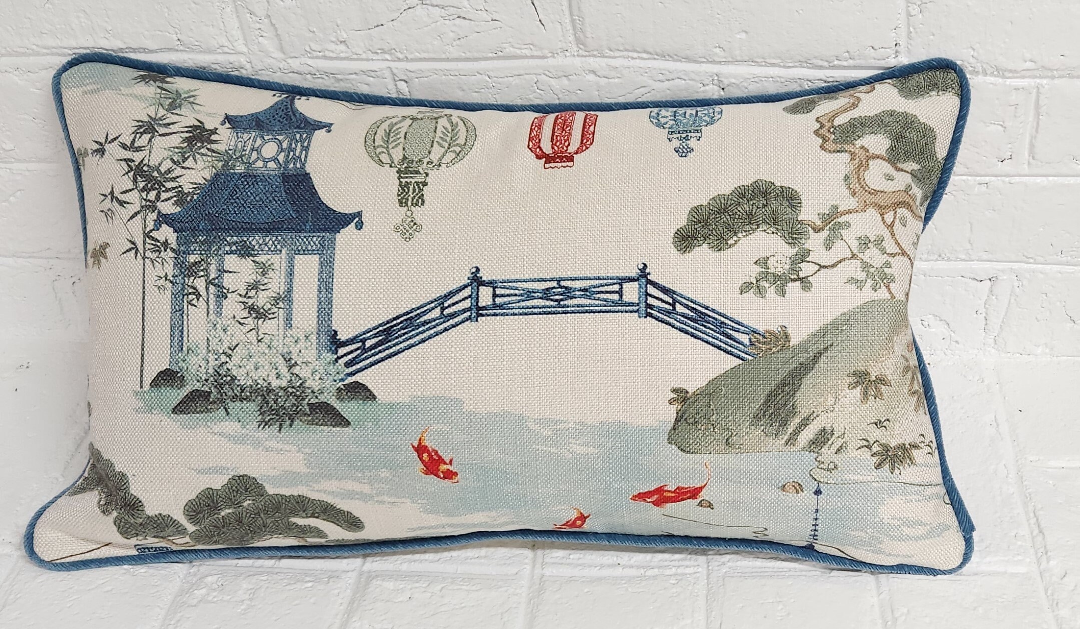 Asian Toile Cover Chinese Lanterns Chinoiserie Asian - Etsy
