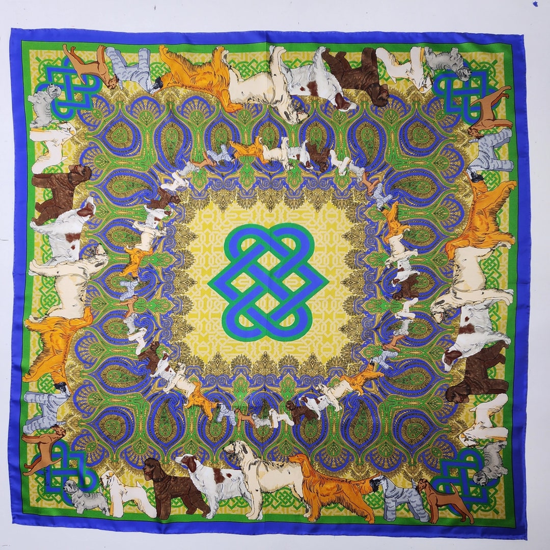 Irish Dog Breeds Silk Scarf: Wolfhound, Terrier, Spaniel, Celtic Design ...