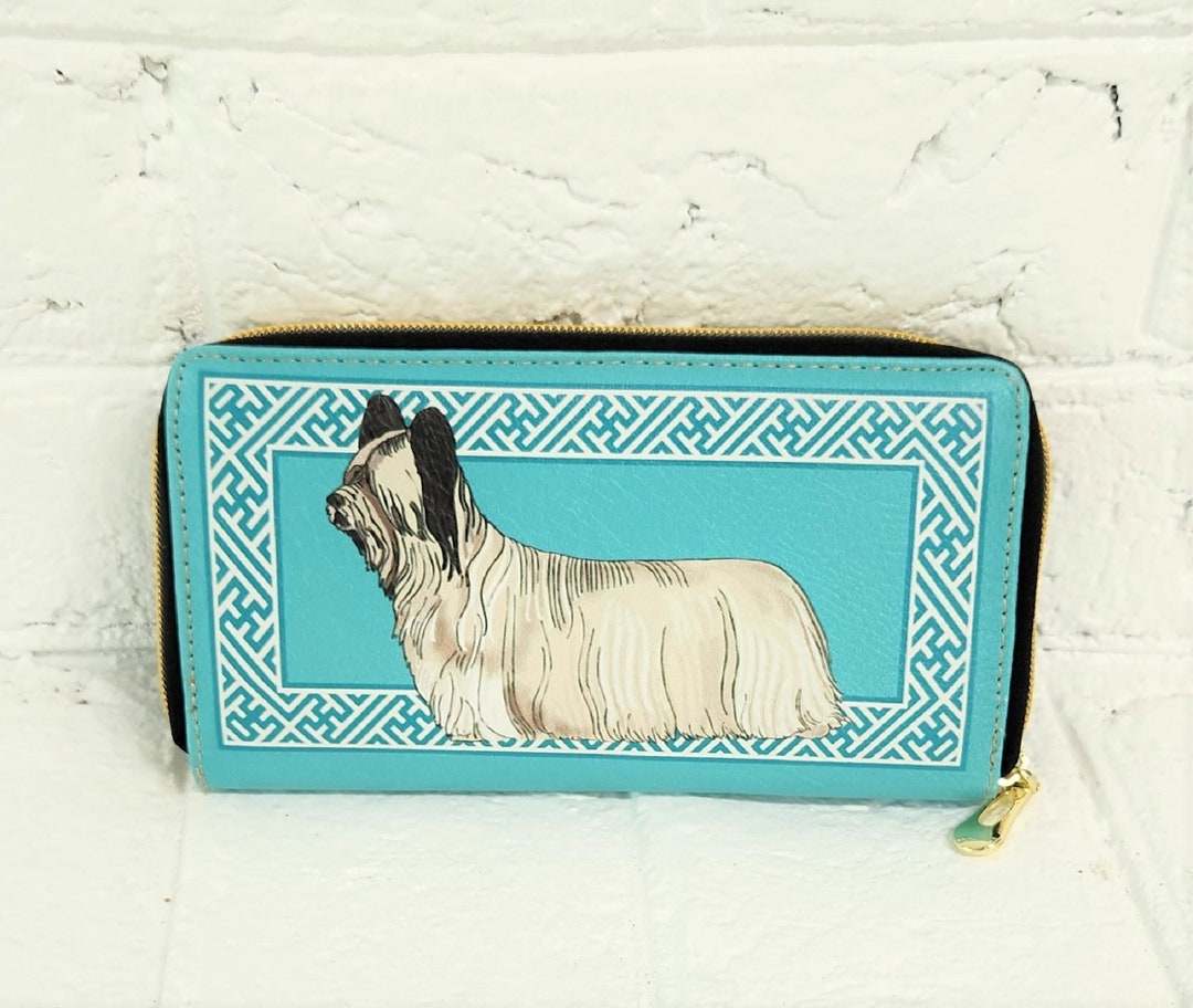 Skye Terrier Dog Ladies Wallet: Turquoise Zippered Credit Card Holder ...