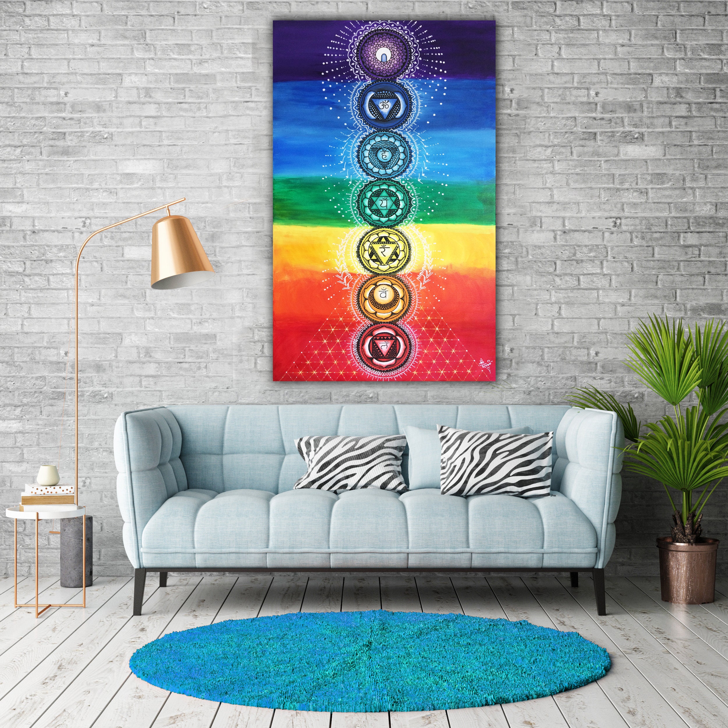 Print of Original Seven Chakras painting Divine healing | Etsy