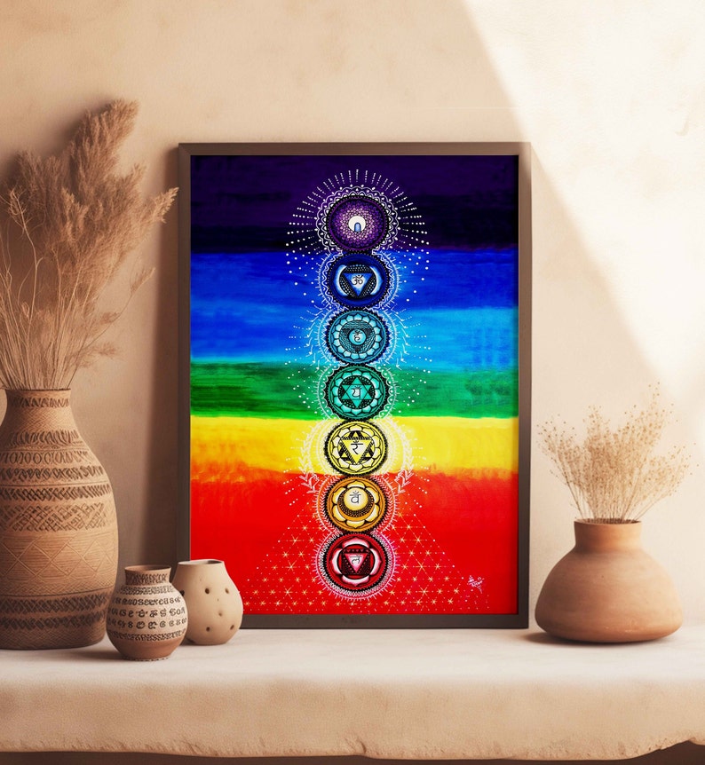 Seven Chakras Framed/unframed Print of Original Painting Chakras ...