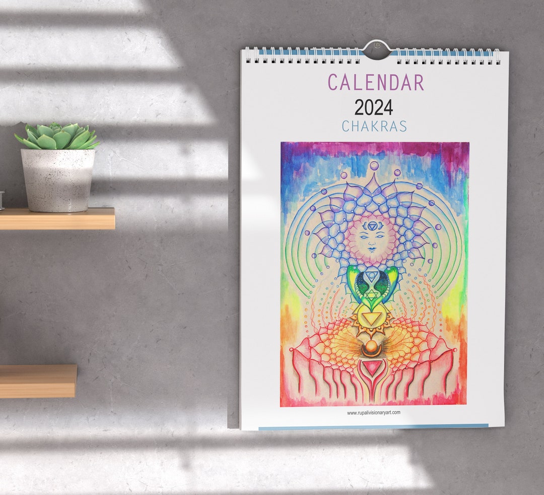 Yoga Art Mantra , Chakras Calendar 2024 Rupali Visionary Art Original Paintings, Single Side ...