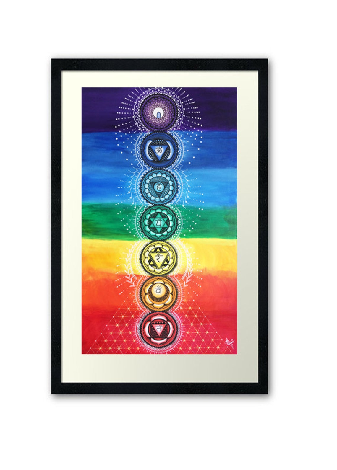 Seven Chakras Art Print: Sacred Geometry, Meditation Decor - Etsy