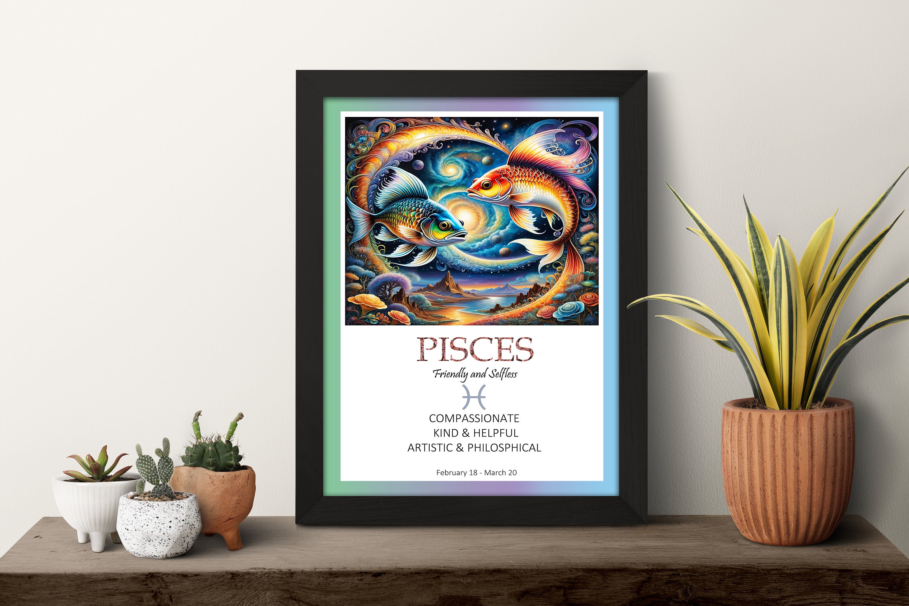 Pisces Psychedelic Art Gift Design Bundle 9 Images Instant Download for ...