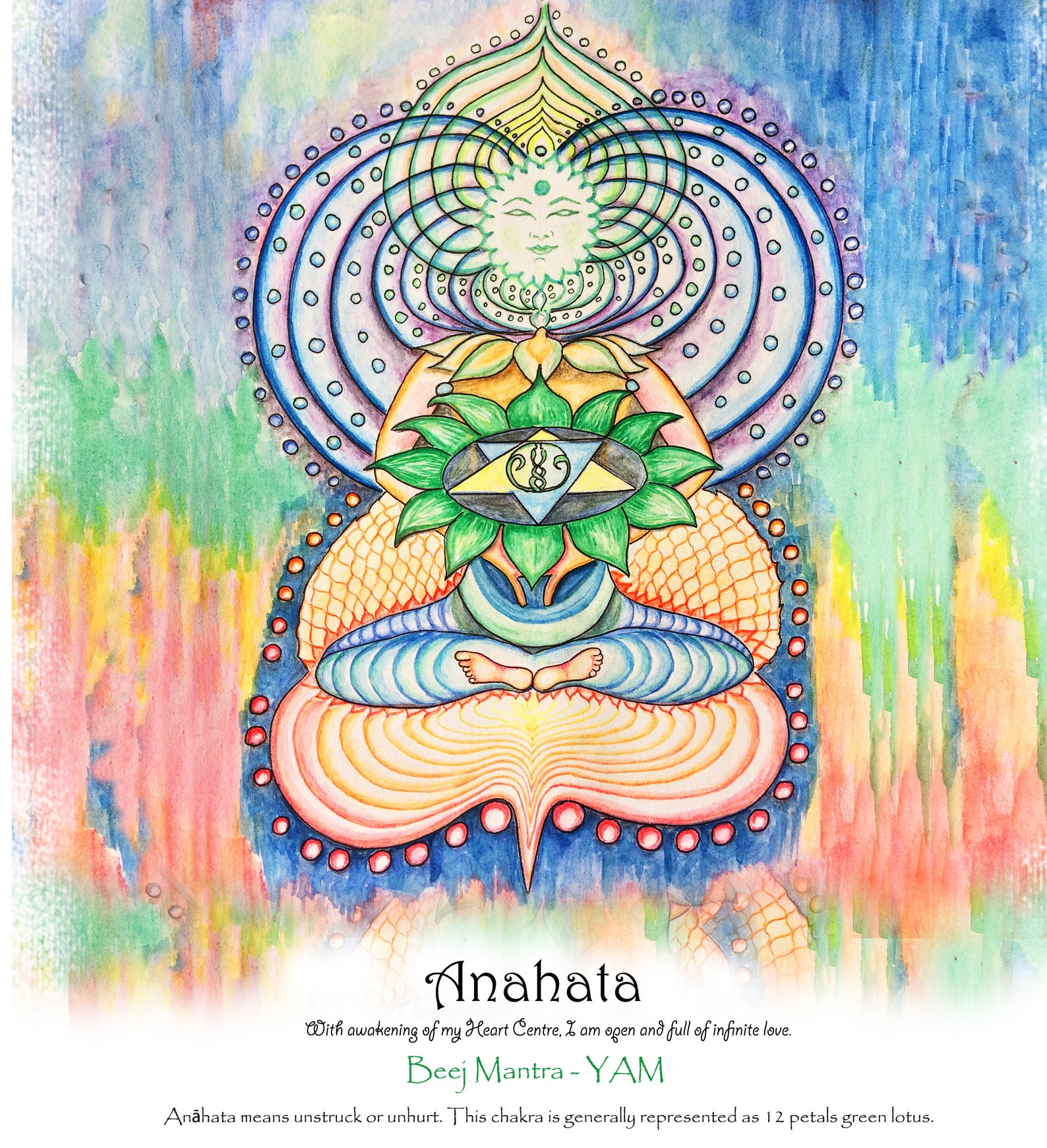 Digital Printable Yoga Art Chakras Calendar 2024 Original Paintings of ...