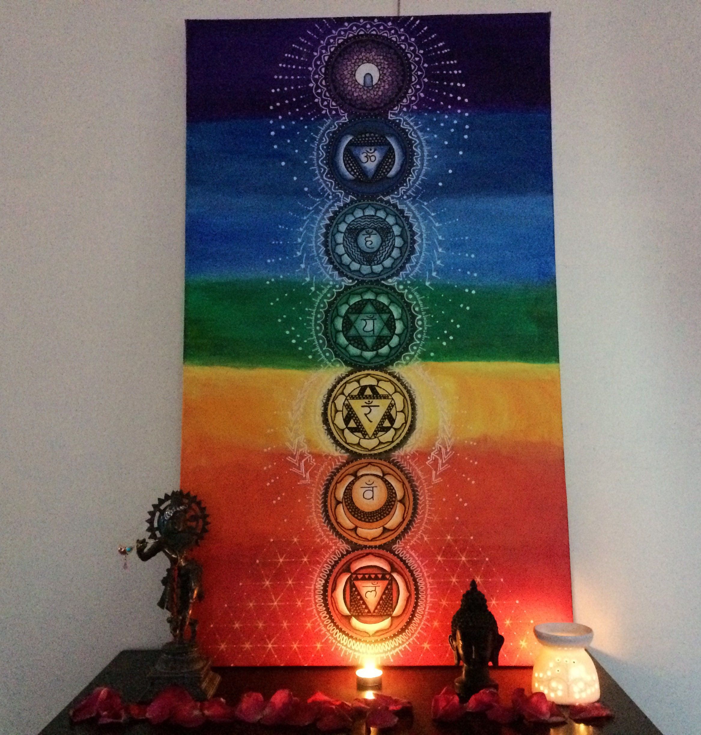 Print of Original Seven Chakras painting Divine healing | Etsy