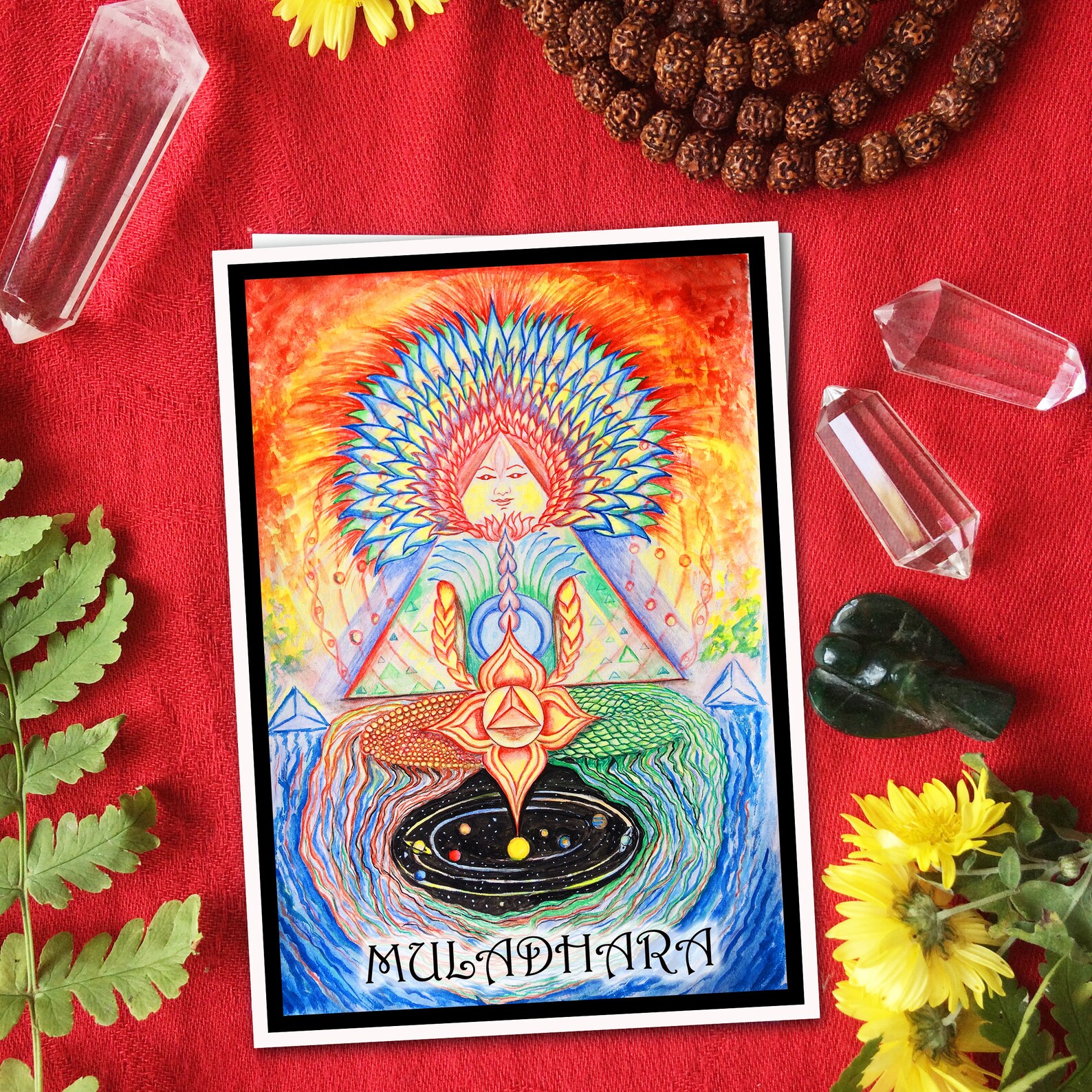 Set of 7 Cards Chakra Altar Cards Mantra Cards, Affirmation Cards, Flat ...