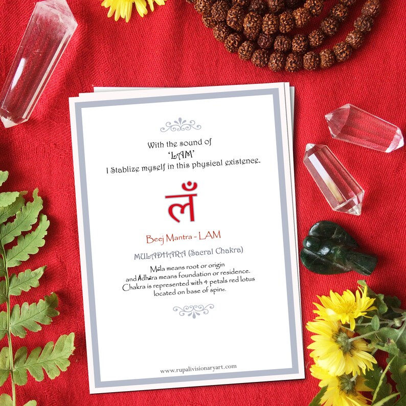 Set of 7 Cards Chakra Altar Cards Mantra Cards, Affirmation Cards, Flat ...