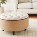 30 Tufted Linen and Burlap Ottoman Coffee Table - Etsy