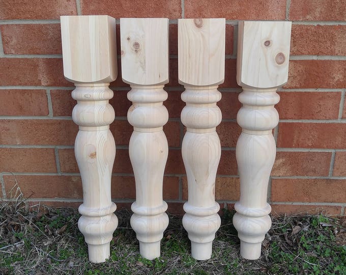 Unfinished PINE Farmhouse Table Legs, Set of 4 - Etsy