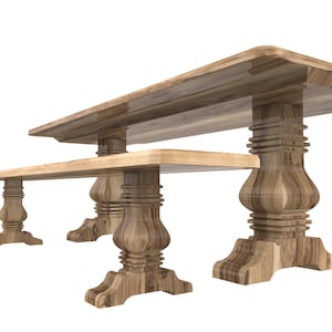 Trestle Table Base- Single Hardwood Pedestal- Design 59 (P01) - Etsy