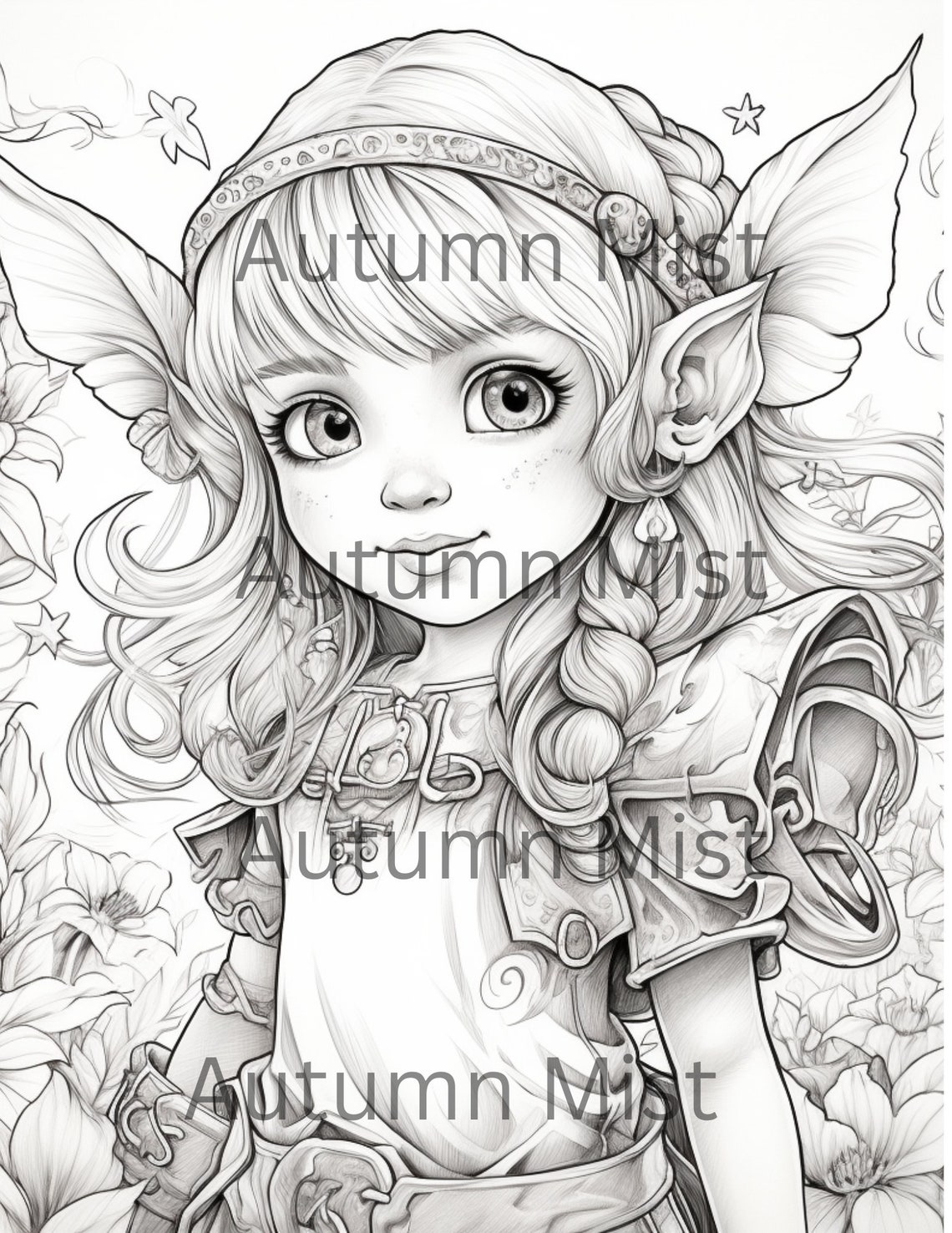 Enchanted Elflings Grayscale Adult Coloring Book: Fantasy Art (PDF) - Etsy