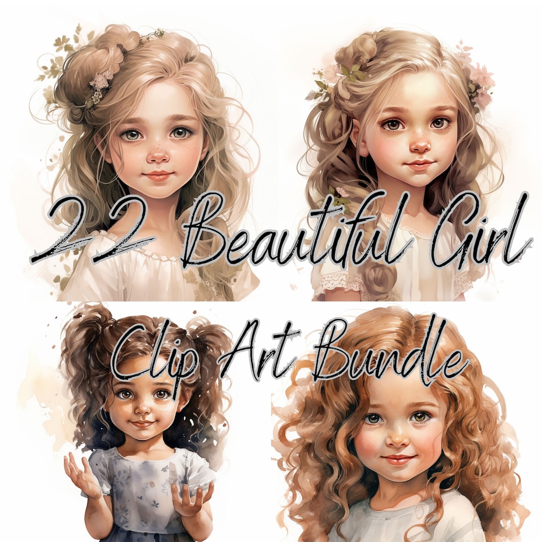 22 Cute Girls Clip Art Bundle, for Journals, Scrapbooks, Planners ...