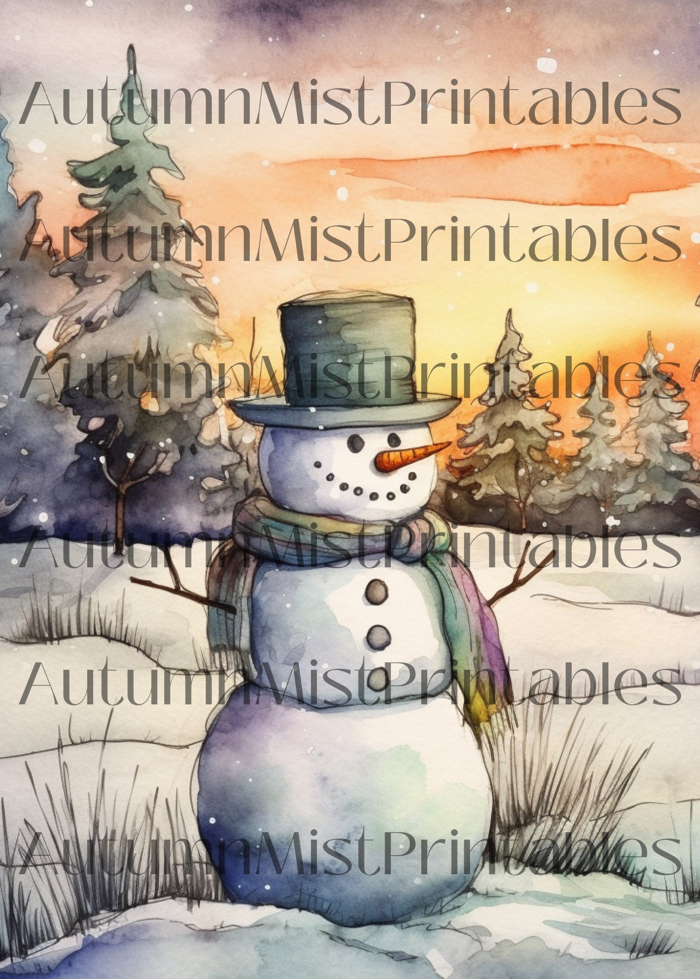 Cute Snowman Printable Christmas Cards, Christmas, Snowman, Includes ...