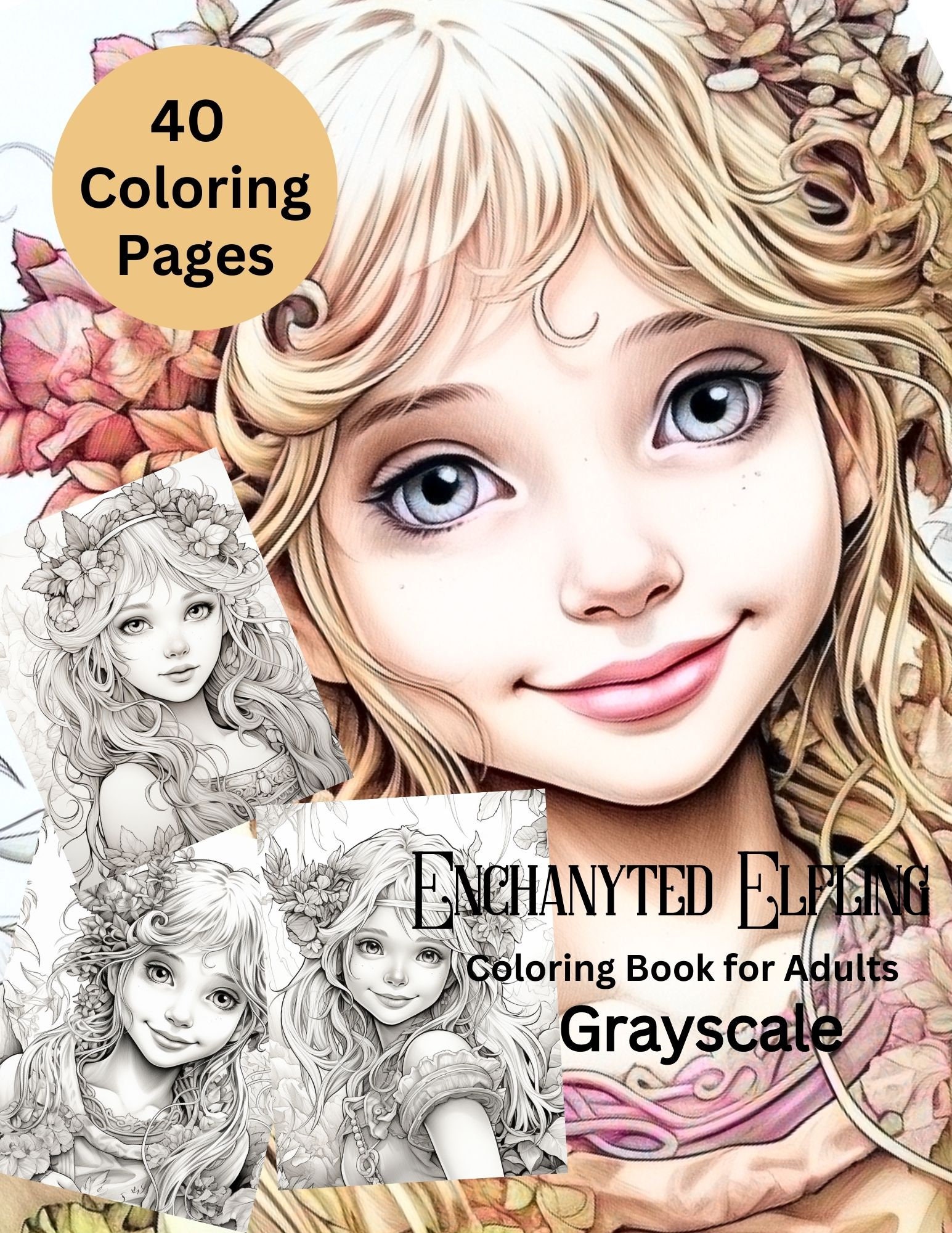 Enchanted Elflings Grayscale Coloring Book: Fantasy Art (PDF) - Etsy