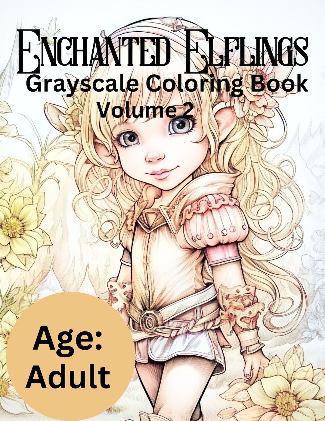 Enchanted Elflings Grayscale Adult Coloring Book: Fantasy Art (PDF) - Etsy
