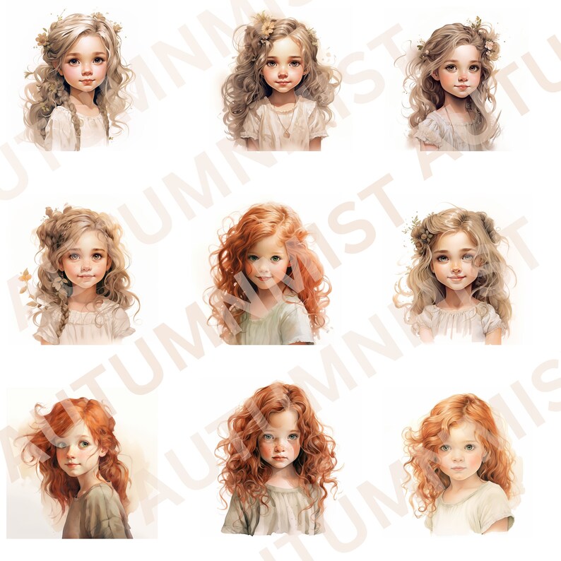 22 Cute Girls Clip Art Bundle, for Journals, Scrapbooks, Planners ...