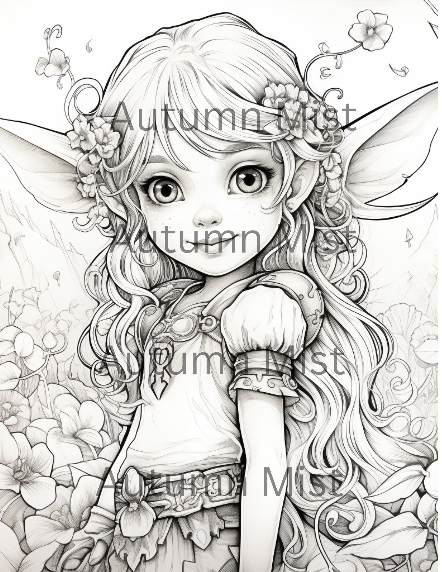 Enchanted Elflings Grayscale Adult Coloring Book: Fantasy Art (PDF) - Etsy
