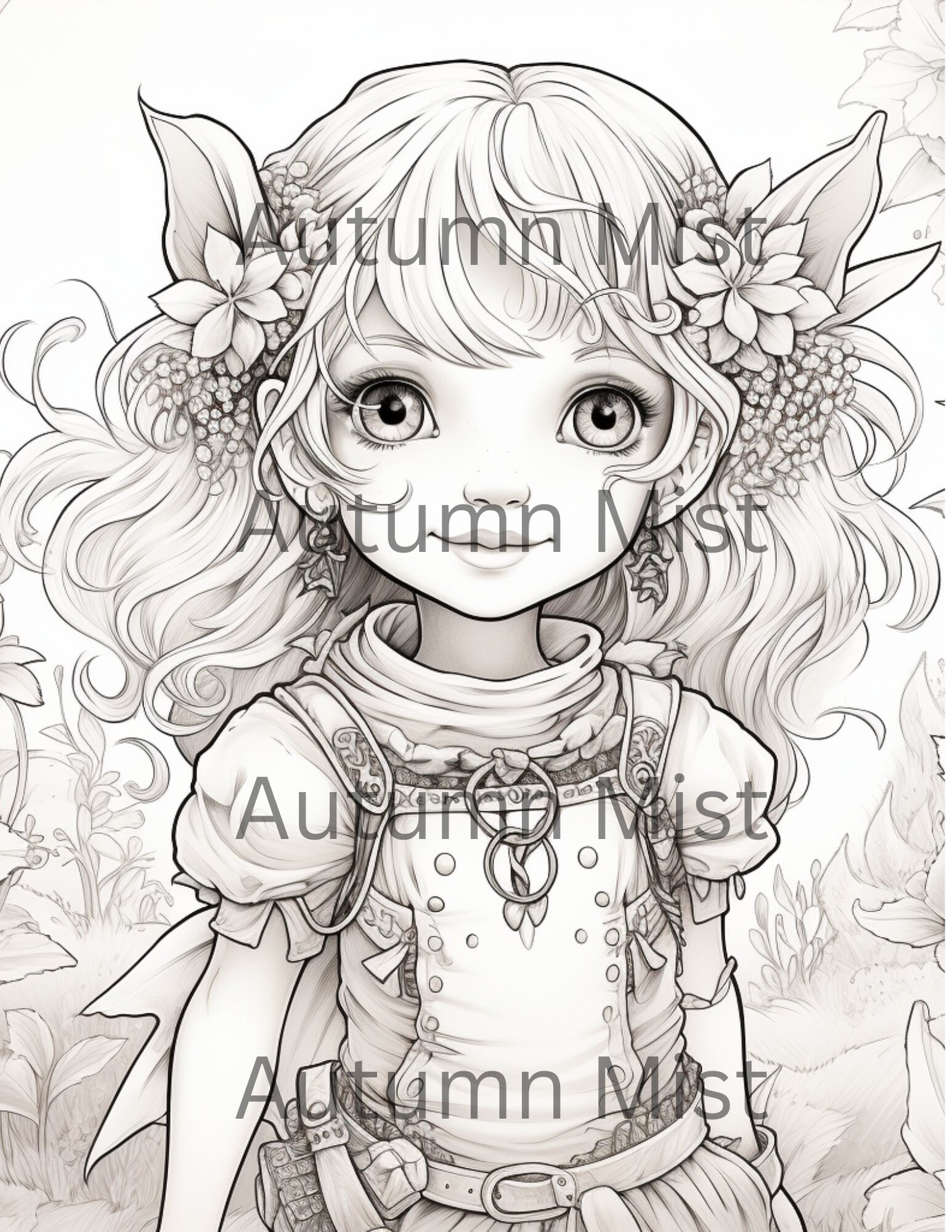 Enchanted Elflings Grayscale Adult Coloring Book: Fantasy Art (PDF) - Etsy