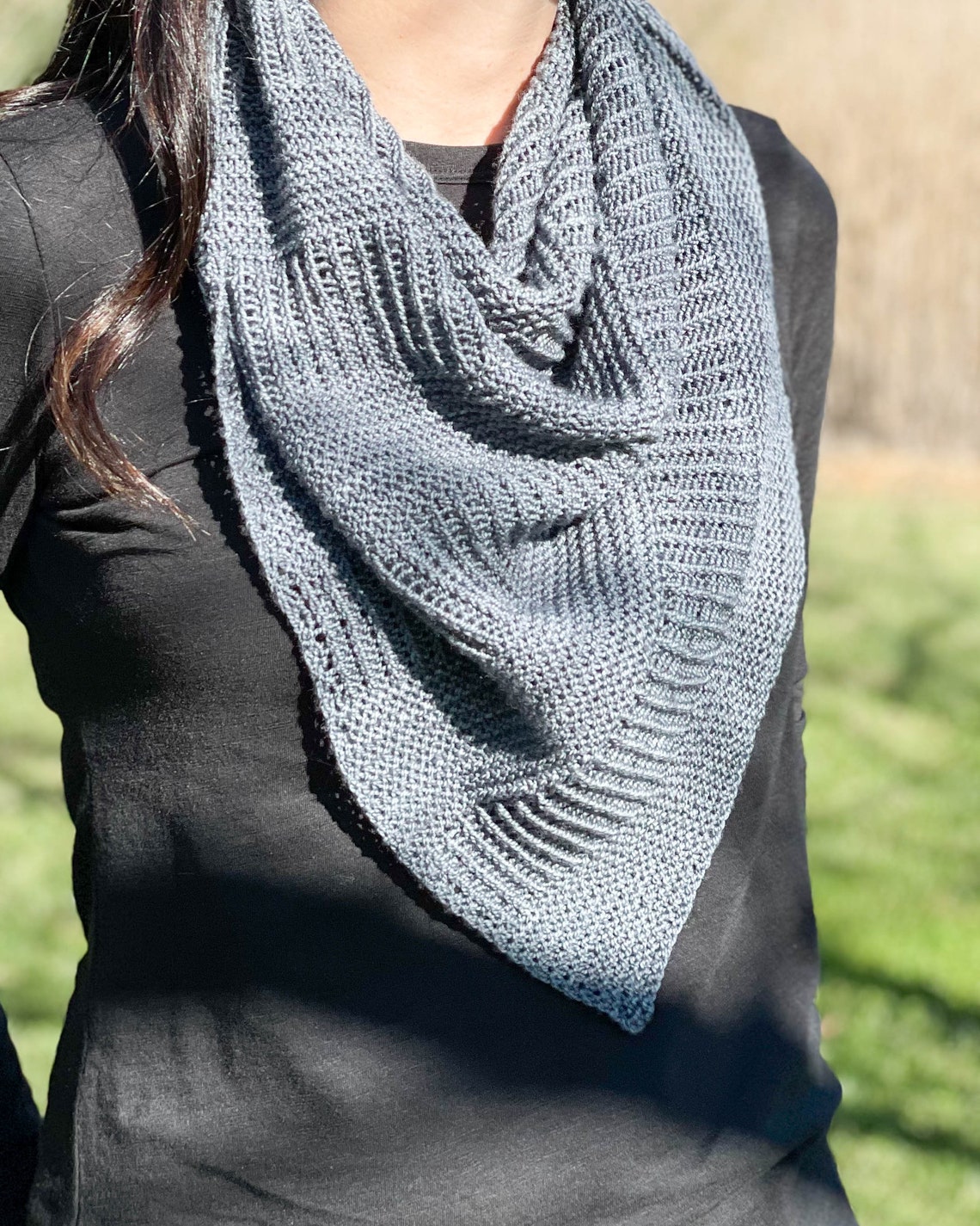 Sideways Triangle Shawl Pattern // Knitting Pattern // Knit | Etsy