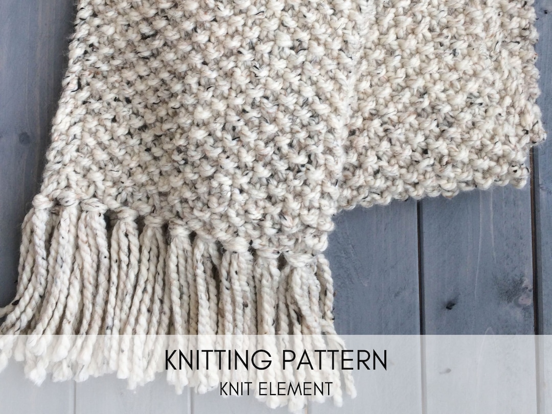 Chunky Knit Fringe Scarf Pattern: Beginner Knitting (PDF Pattern) - Etsy
