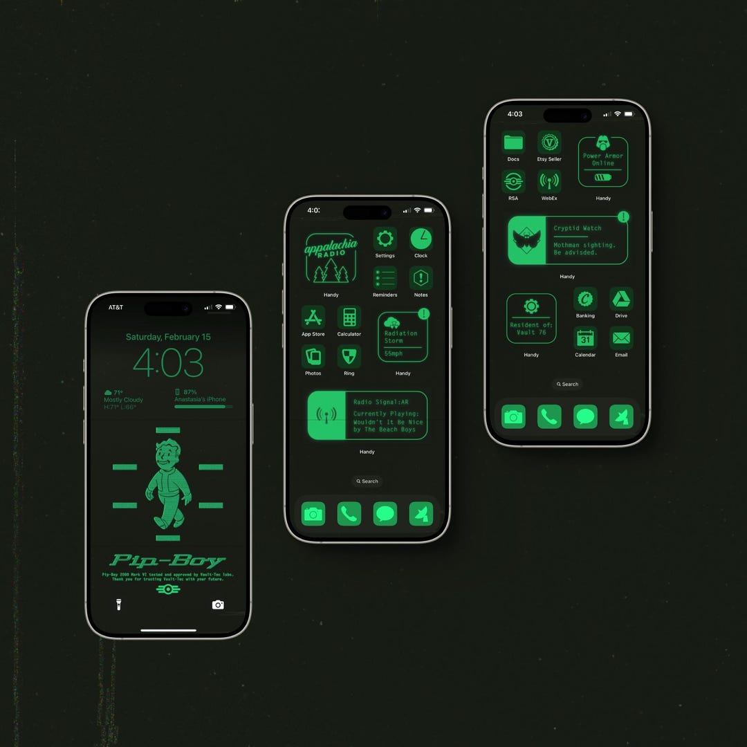 Fallout 76 iPhone Shortcuts Theme | Pip-boy 2000 V1 (original Creator ...