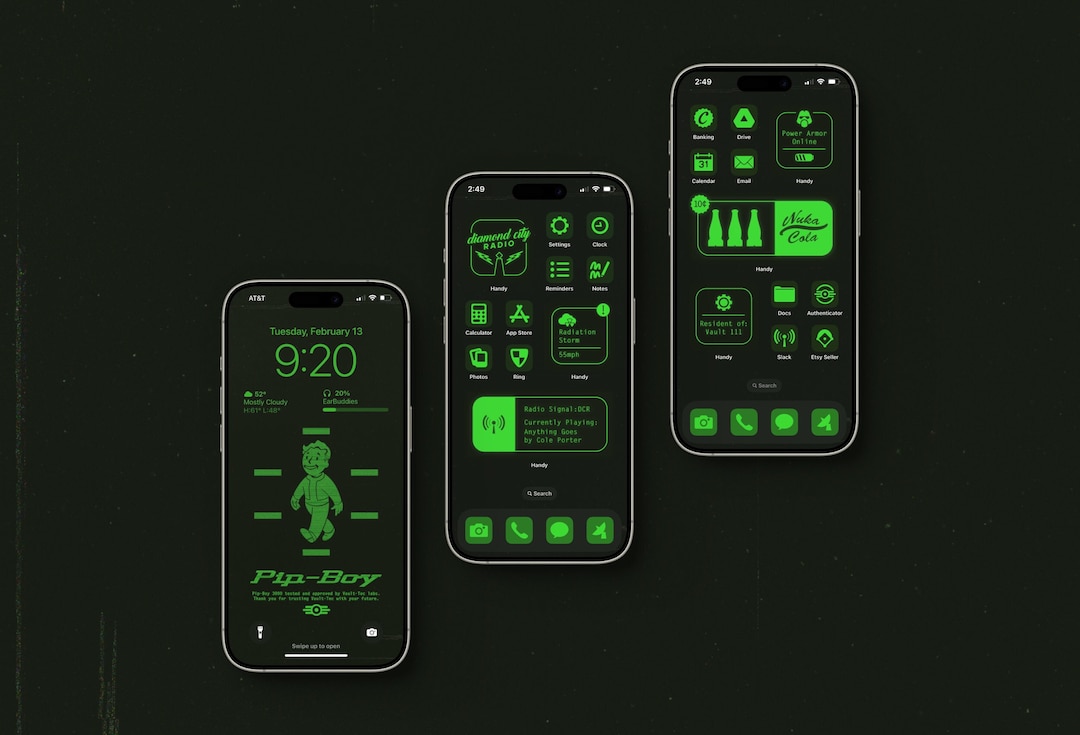 Fallout 4 iPhone Shortcuts Theme | Pip-boy 3000 (original Creator) - Etsy