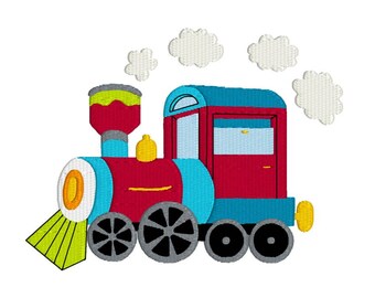 Train embroidery | Etsy