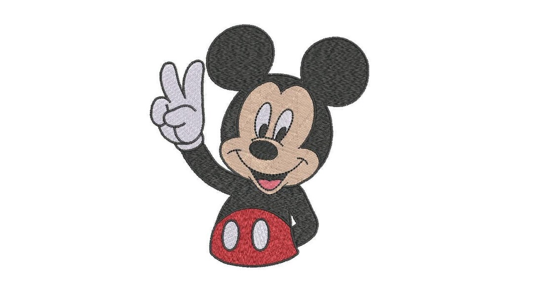 Mickey Mouse Peace Sign Embroidery Design (instant Download) - Etsy