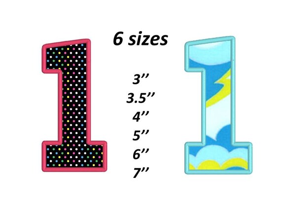 Applique Number 1 1st Birthday Design Machine Embroidery | Etsy