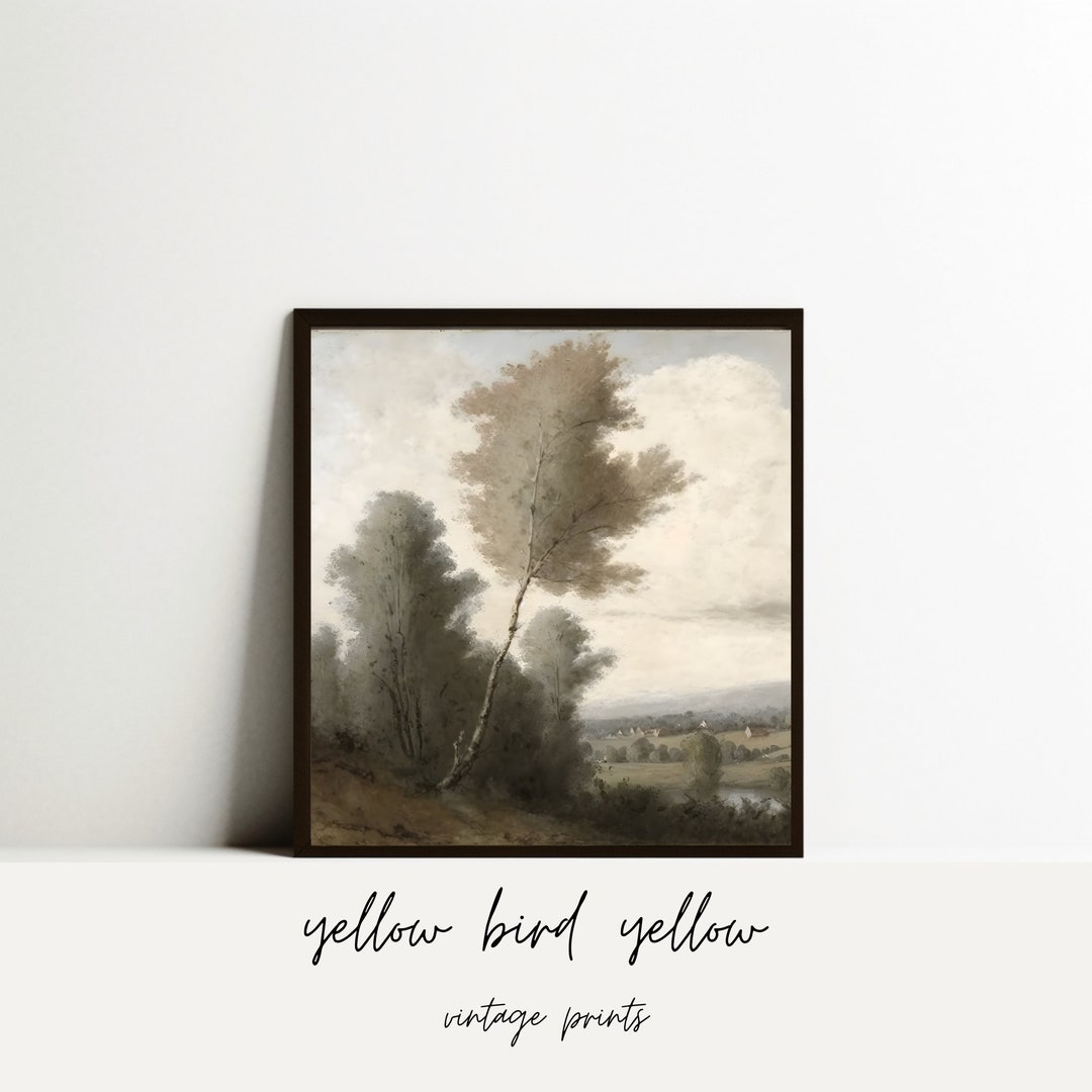 Vintage Muted Landscape Print of Countryside, Wall Art, Printable ...