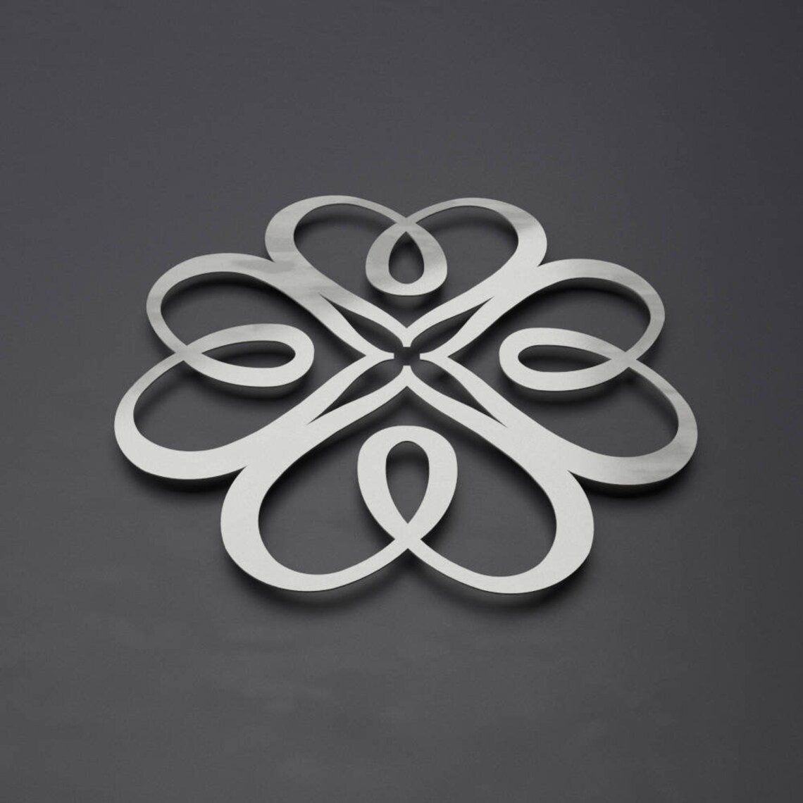 Interlocked Hearts 3D Metal Wall Art Sculpture W/ Silver | Etsy