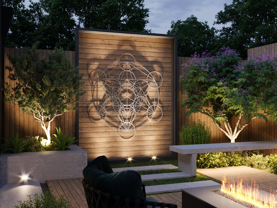 Metatron Cube Outdoor Metal Wall Art Large Outdoor Sculpture - Etsy