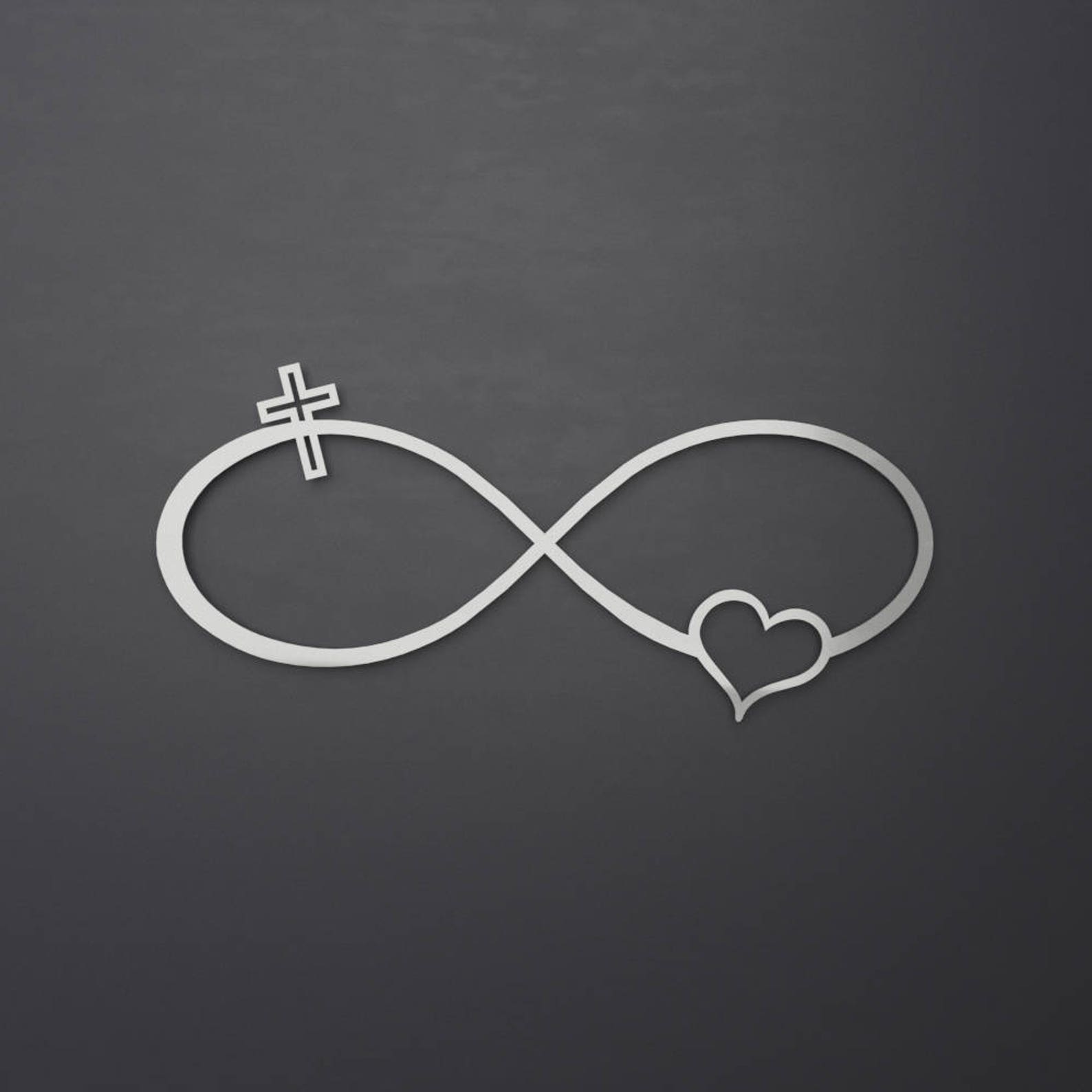 Infinity Symbol Metal Wall Art Metal Wall Cross Heart - Etsy