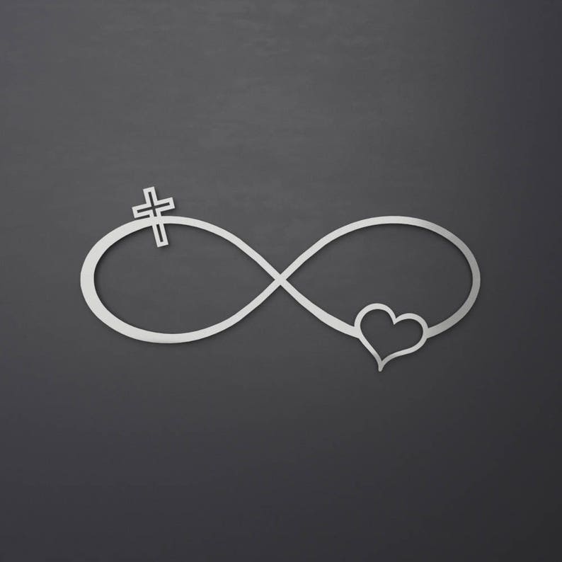 Infinity Symbol Metal Wall Art Metal Wall Cross Heart - Etsy