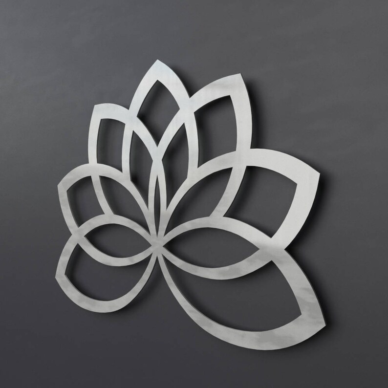 Lotus Flower Metal Wall Art Geometric Sculpture Lotus Metal - Etsy