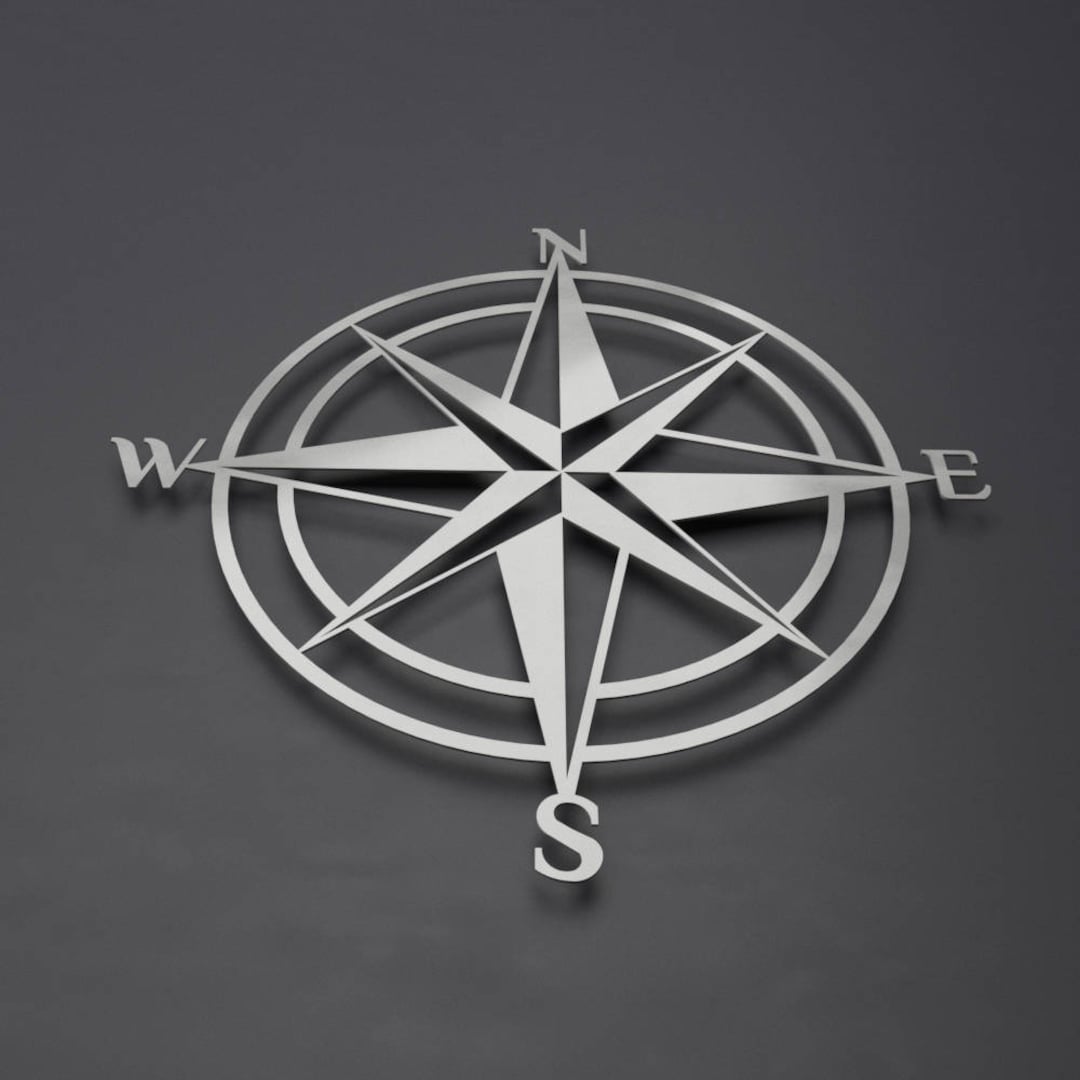 3D Compass Metal Wall Art, Nautical Rose Compass, Large Metal Wall Art ...