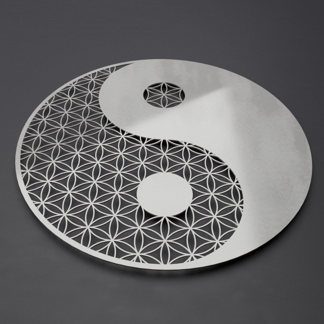 Yin Yang Sacred Geometry 3D Metal Wall Art, Large Metal Wall Art ...