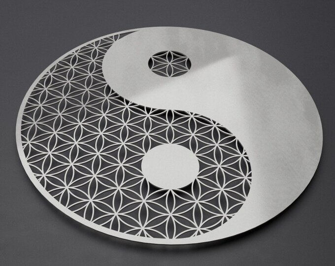 Yin Yang Sacred Geometry 3D Metal Wall Art, Large Metal Wall Art ...