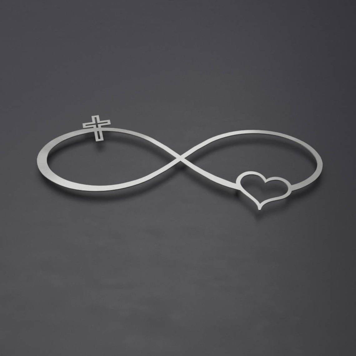 Infinity Symbol Metal Wall Art Metal Wall Cross Heart | Etsy