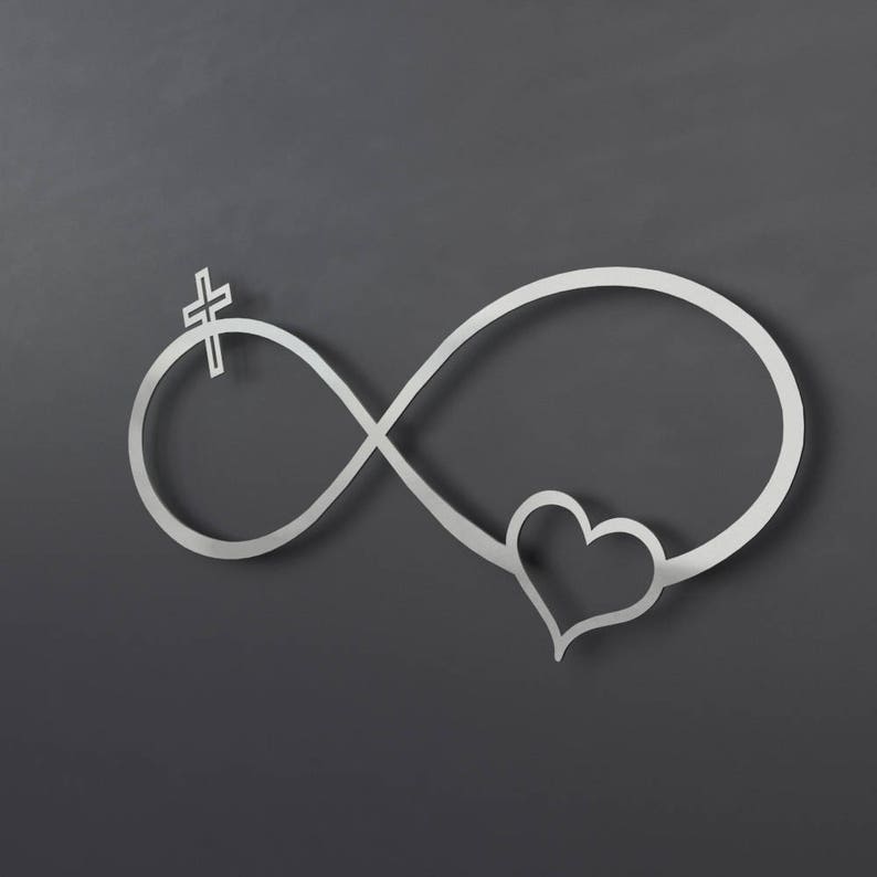 Infinity Symbol Metal Wall Art Metal Wall Cross Heart - Etsy
