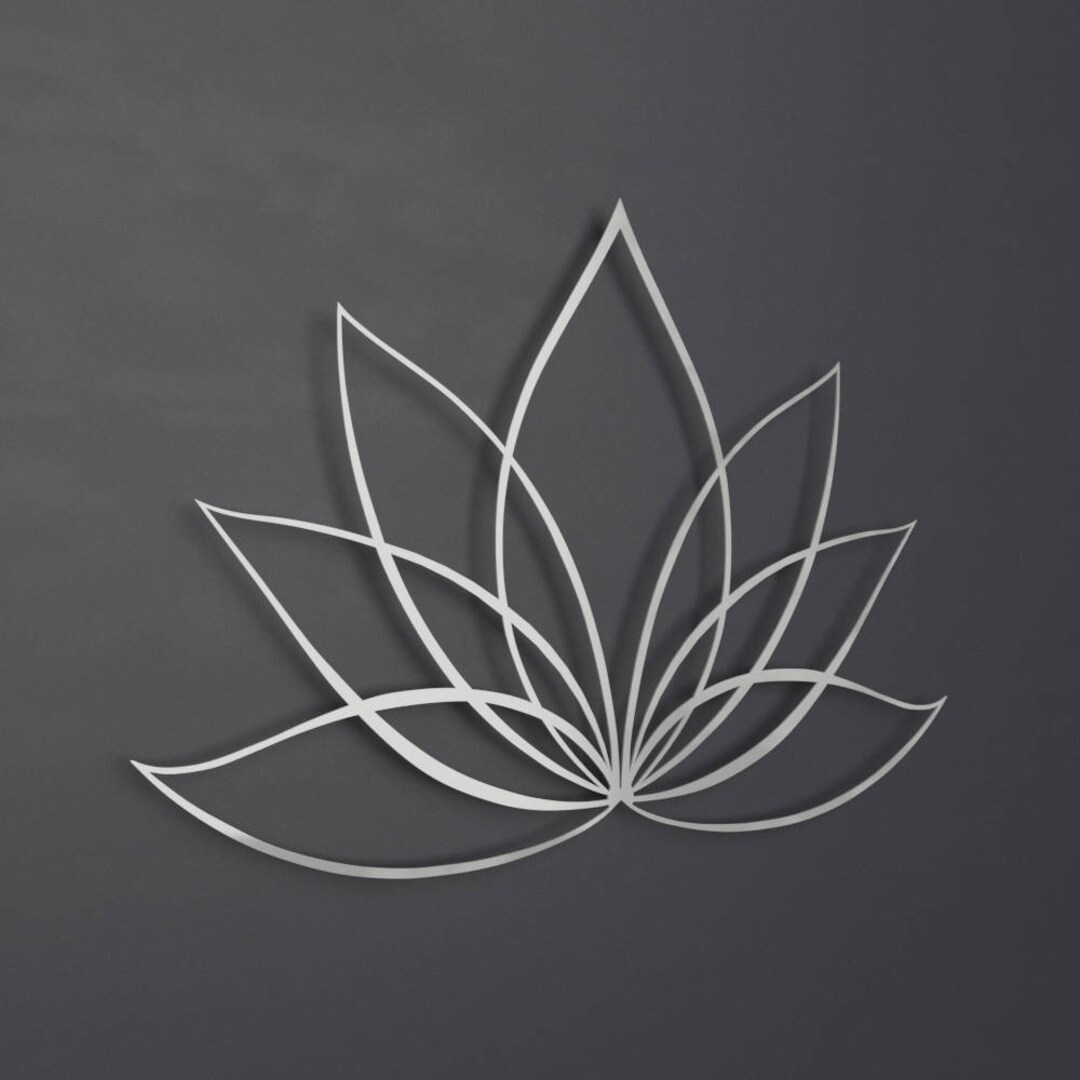 Silver Lotus Flower Metal Wall Art, Lotus Metal Art, Lotus Flower Wall ...